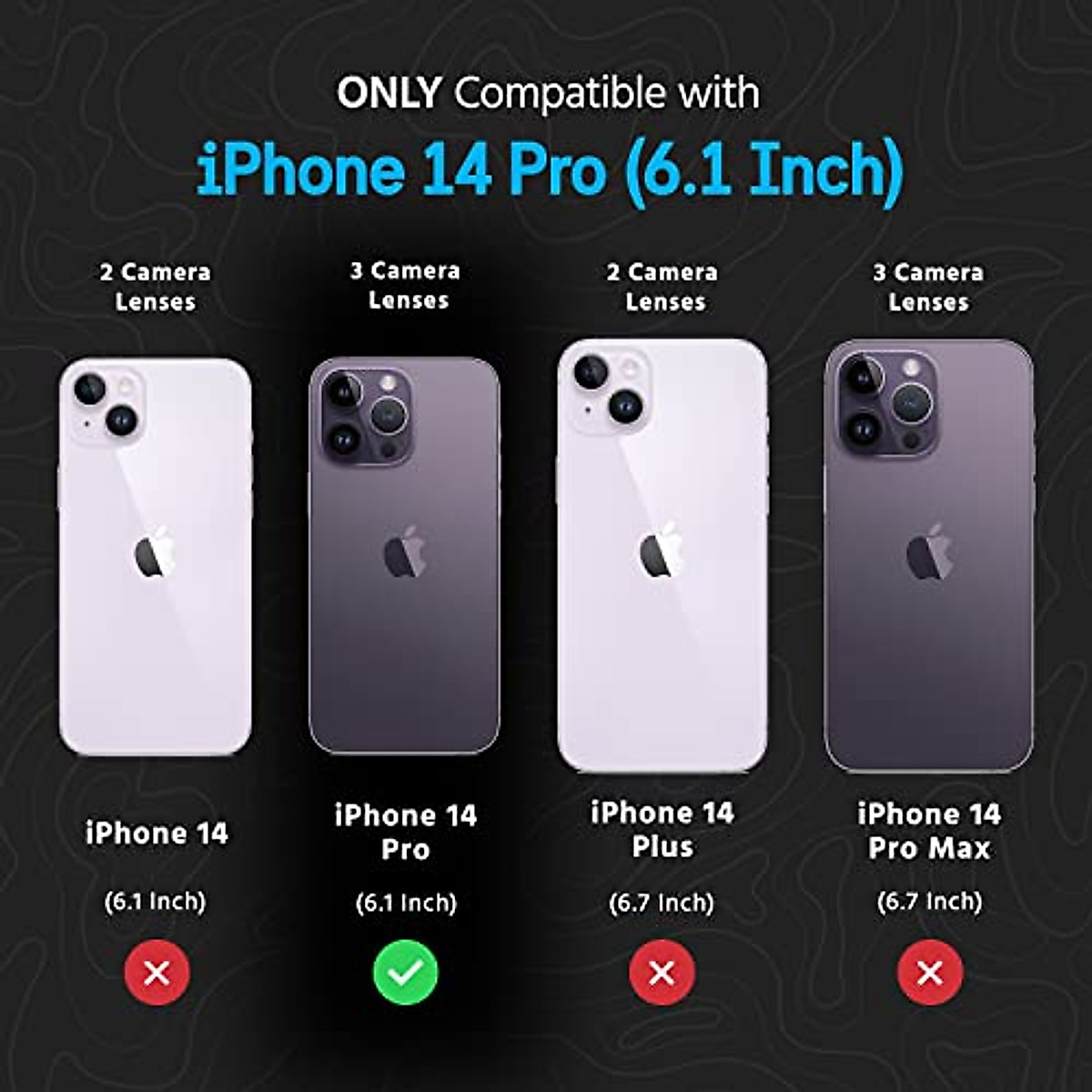 Pelican Shield Kevlar Series - iPhone 14 Pro Case 6.1" [Compatible with MagSafe] Magnetic Charging Phone Case With Belt Clip Holster Kickstand [21FT MIL-Grade Drop Protection] Cover - Black