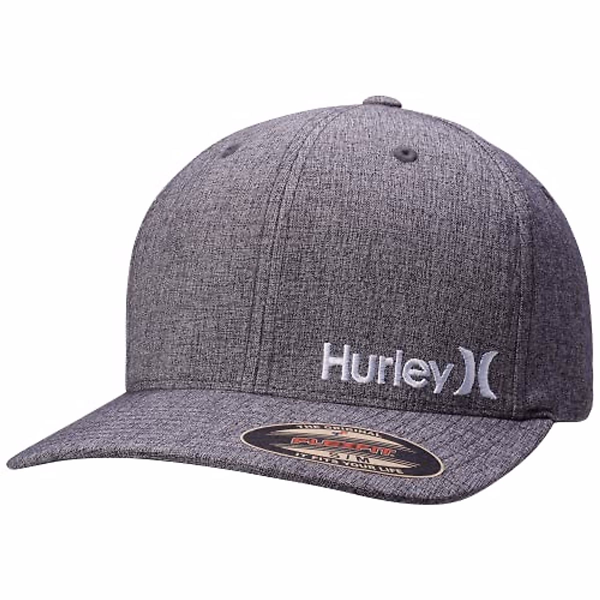 Hurley Men's Caps - Flexfit Curve Bill Baseball Cap - Summer Hats for Men (S-XL), Size Large-X-Large, Light Grey