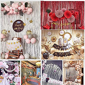 WOPARTY Fringe Curtains Gold,4 Pack 3.3x6.6 ft Foil Tinsel Curtains for Birthday Wedding Party Photo Backdrop