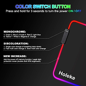RGB Gaming Mousepad LED Mouse Pad Large Mice Pads with Non-Slip Rubber Base Mouse Mat for Computer Mouse Mat for Computer Lion Mouse Pad (Red)