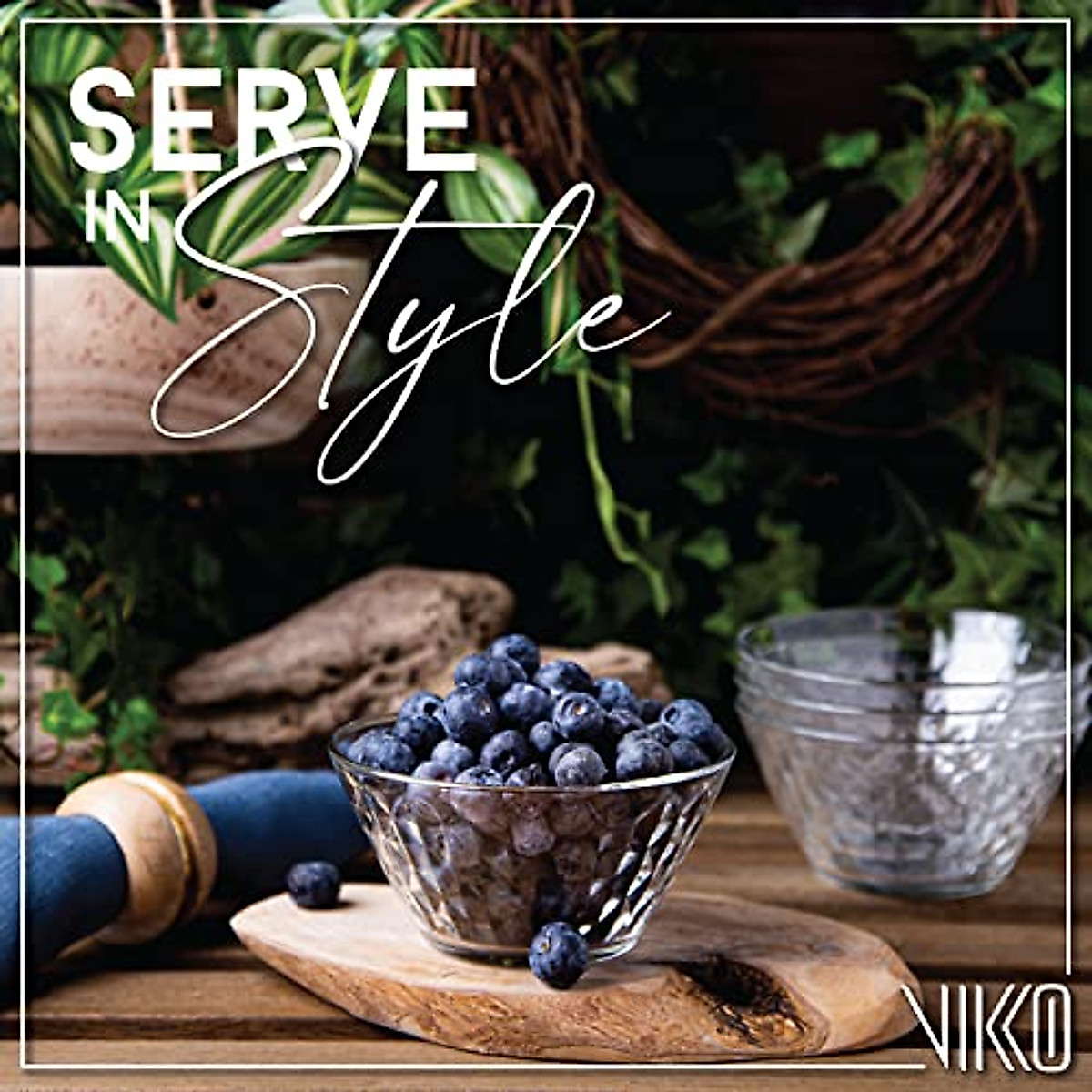 Vikko Glass Bowls, Set of 6 Decorative Glass Dessert Bowls, 11.75 Ounce Glass Dish for Dessert, Candy, Kitchen Prep, Dishwasher Safe