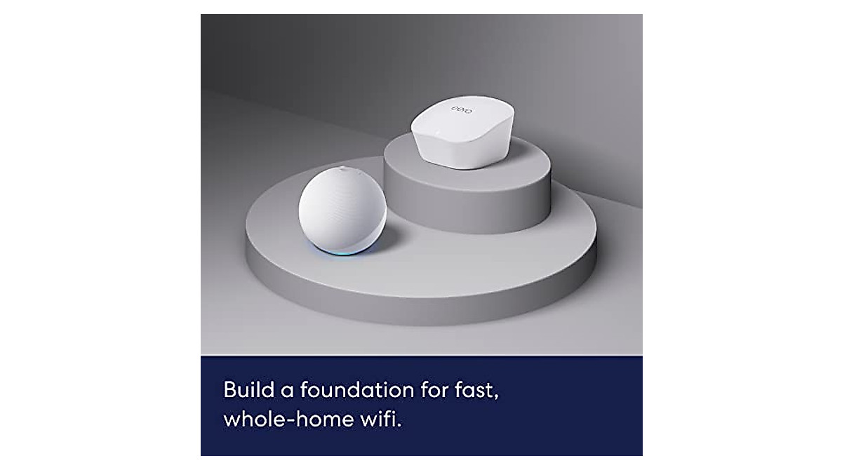 Echo Dot (5th Gen) Glacier White with eero Mesh Wifi Router