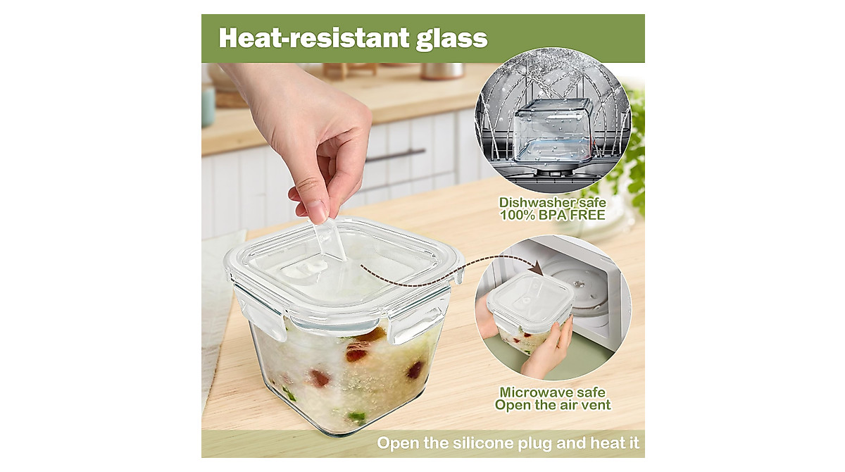 Glass Soup Containers with Lids - 4 Cup Food Storage & Meal Prep