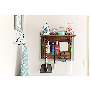 Liberty Black Coat and Hat Hook with Aqua Blue Ceramic Melon Knob Accents