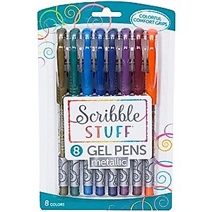 Mega Brand Writing Instruments - Scribble Stuff 8 Count Gel Pens Metallic