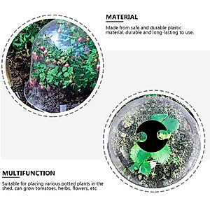 House Plants Mushroom Container 4pcs Garden Cloche Domes Plastic Plant Bell Cover Humidity Dome or Starter Pots for Plant Nursery Clear Glass Containers House Plants Indoors Live
