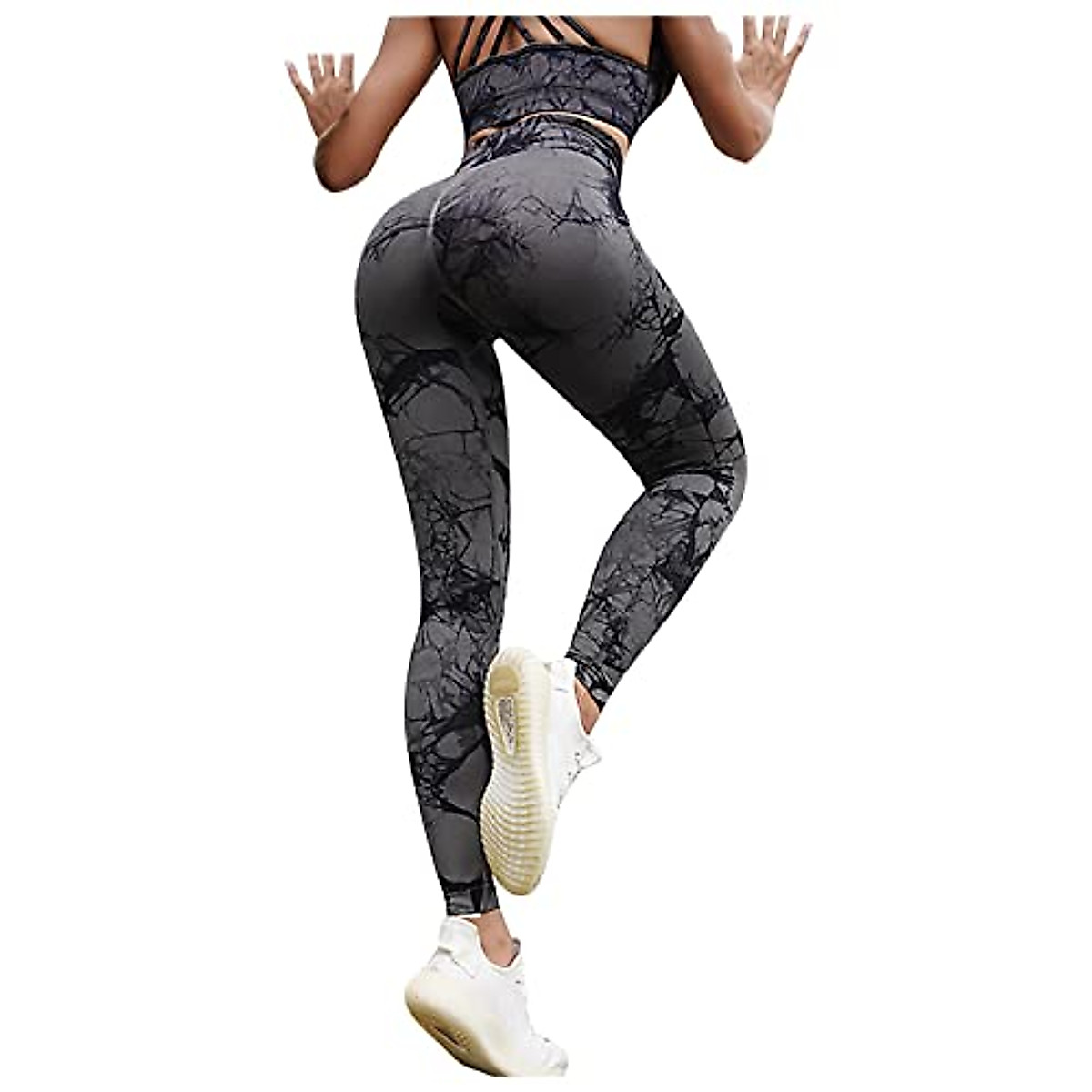 wjiNFDFG Women's Thick High Waist Yoga Pants Seamless Scrunch Legging Jegging Shapewear Power Flex Leggings Ankle (G, Large)
