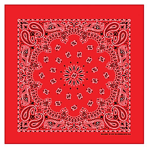 B53 100% Cotton Bandanas Made in the USA - Stylish Headband, Handkerchief, Scarf - 21 inch x 21 inch (Red, Navy, Black (3-pack))