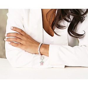 12 Pack Breast Cancer Awareness Pink Leather Rope Bracelets - Wholesale Pink Ribbon Awareness Bracelets for Breast Cancer Awareness Month