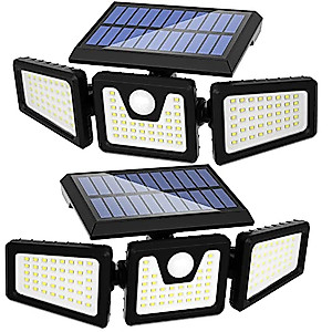 Otdair Solar Outdoor Lights,118 LED Solar Flood Lights Outdoor, Solar Motion Lights Outdoor,270°Wide Lighting Angle Solar Security Lights Motion Outdoor(2 Pack)