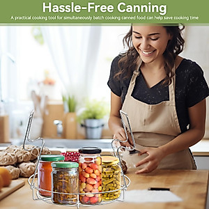 HERCHR Canning Rack, Stainless Steel Canning Rack with Handles for Regular Wide Mouth Mason Jars, 27.5cm