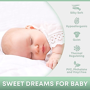 Waterproof Crib Mattress Protector | Toddler Mattress Cover 52” x 28” | Baby Crib Mattress Protector Pad Waterproof | Crib Mattress Cover | Crib Liner Bamboo Jacquard | Quiet Protector by iLuvBamboo