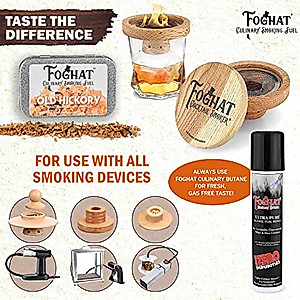 Old Hickory Wood Smoking Chips for Smoking Gun, Glass Cloche or Foghat Cocktail Smoker | Foghat Culinary Smoking Fuel (4oz) | Infuse Bourbon, Cheese, Meats, BBQ, Salt, Butter and More!