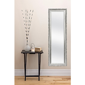 MCS Over The Door Mirror, Full Length Hanging Mirror for Bedroom and Bathroom Doors, 17 by 53 Inch, Rustic Gray