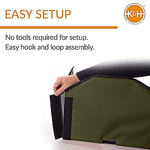 K&H PET PRODUCTS Outdoor Kitty Dining Room Outdoor Cat Shelter for Food & Water, Purrfect for Outdoor Feral Cats and Community Cats Olive 14 X 20 X 16.5