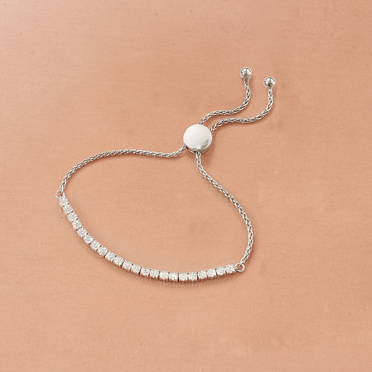 Ross-Simons 0.50 ct. t.w. Diamond Cluster Bolo Bracelet in Sterling Silver