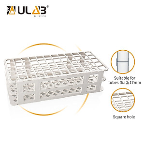 ULAB Scientific White Tube Rack and Plastic Test Tubes Set, Include 1pc of White Tube Rack, 60pcs of Plastic Macaroon Party Tubes Shot Glasses, Nature Color, UTR1015