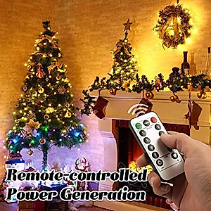 HAOBAOBEI USB Christmas Lights Plug in, 66ft 200 Led Silver Copper Wire Fairy String lights with Remote, Warm White Firefly Twinkle Lights for Bedroom Party Centerpiece Patio Christmas Tree Decoration