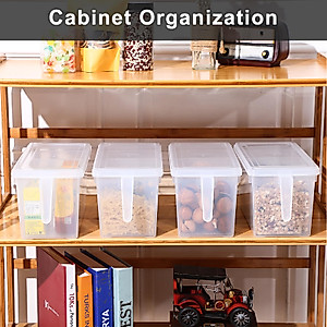 Quzzil 4 Pcs Fridge Organizer Refrigerator Organizer Bins with Lids and Handle Clear Fruit Storage Containers for Fridge Vegetable, Egg, Meat (Divided Style)