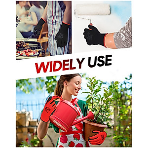 Honeydak 36 Pairs Gardening Gloves for Men Women Breathable Rubber Coated Garden Gloves(Red, Black)