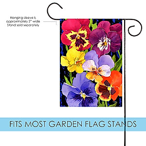 Toland Home Garden 1112552 Pansy Perfection Spring Flag 12x18 Inch Double Sided Spring Garden Flag for Outdoor House Flower Flag Yard Decoration
