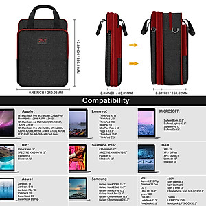 ZINZ Slim & Expandable Case 12.9 13 inch Travel Laptop Shoulder Bag for MacBook Air 13" M3/M2/M1, MacBook Pro 13" M2/M1, iPad Pro 12.9"/13"/11", iPad Air 13",B01K02
