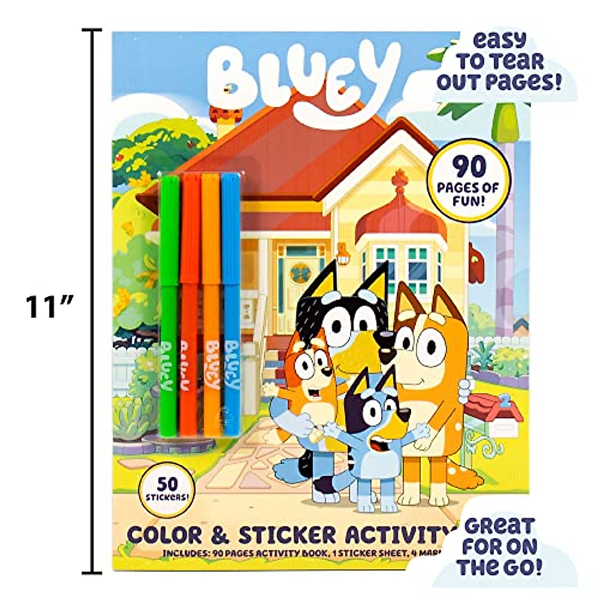 Bluey Coloring & Activity & Sticker Book, Great for at-Home Kids Activities, Perfect Road Trip & Travel Activity Kit, Screen-Free Fun Coloring Book for Ages 3, 4, 5, 6