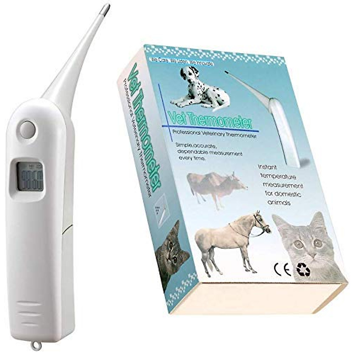 AURYNNS Pet Thermometer Dog Thermometer, Fast Digital Veterinary Thermometer, Pet Thermometer for Dogs, Cats, Horse,Cattle, Pigs,Birds, Sheep.(Battery Included)