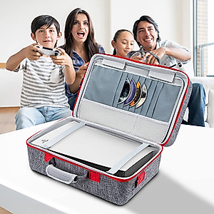 SYMOCA PS5 Carrying Case, Compatible with Playstation 5 Console, Waterproof and Shockproof Storage Travel Bag for PS5 Controllers, Cables, Game Disc or Other Accessories