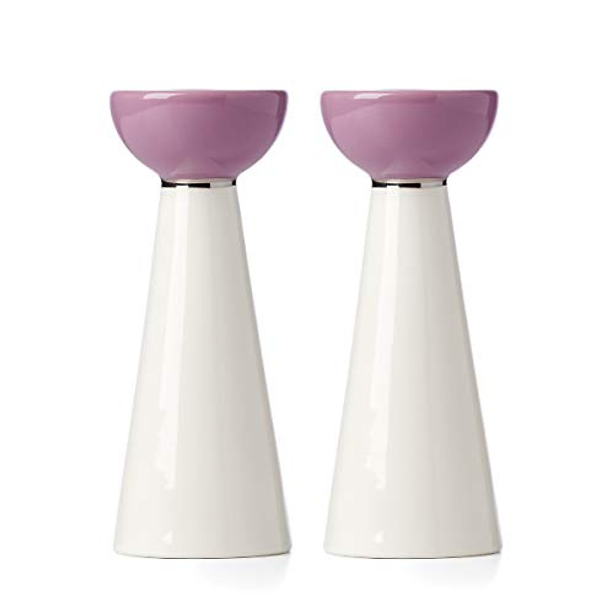 Kate Spade Oak Street 2-Piece Candlestick Set, 1.30 LB, White