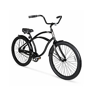 Hyper Adult Beach Cruiser Bike Men 26 Inch Commuter Bike with Rear Coaster Brake and Oversize Comfort Seat Commuter Bicycle Men with Sturdy Steel Vintage Cruiser Bike Frame. Beach Cruiser (Black)