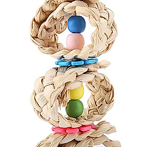 Parrot Chew Foraging Toys Bird Claim Toy Pet Stand Rop for Birds Macaw African Grey Budgie Parakeet Cockatiels Conure