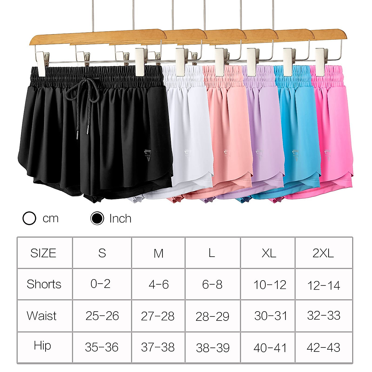 Flowy Athletic Shorts for Women Gym Yoga Work Out Running Sport Soccer Sweat Short Spandex Butterfly Tennis Skort Skirt with Pockets Underneath Girls Cute Trendy Clothes Casual Summer Lavender S