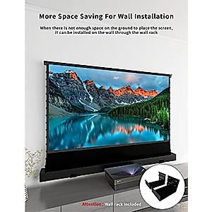 VIVIDSTORM-Projector Screens S PRO P 120inch Perforate Sound Transparent Electric Tension Floor Screen, Portable ALR Movie Theater Compatible Ultra Short Focus Laser Projector,VSDSTUST120HP-WB