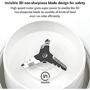 17PinHut Portable Blender, Personal Blender, With USB Magnetic contact charging, 14 oz Smoothie Blender, Made with high borosilicate glass Material Portable Juicer, Anti-silp Rubber Base, One-handed Drinking Mini Blender for Shakes and Smoothies