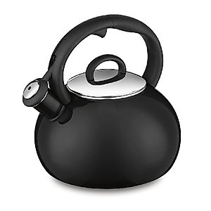 Cuisinart CTK-EOS17BK Aura 2-Quart Enamel Teakettle, Make 2-Quarts of Boiling Water in this Classic Tea Kettle, Black