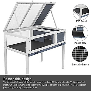 BIRASIL Wood Tortoise House, Indoor Turtle Habitat Reptile Cage, Tortoises Enclosure for Small Animals Lizards Hamster
