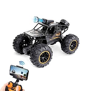 ROVPRO RC Car, 1:18 Remote Control Car with Camera, High Speed Alloy Off Road Truck Fast Racing Vehicle Electric Hobby Toy Car Gift for Boys Kids Teens Adults