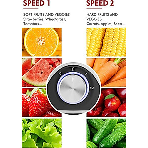 AZEUS Centrifugal Juicer Machines, Juice Extractor with Germany-Made 163 Chopping Blades (Titanium Reinforced) & 2-Layer Centrifugal Bowl, High Juice Yield, Easy to Clean, Anti-Drip,100% BPA-Free
