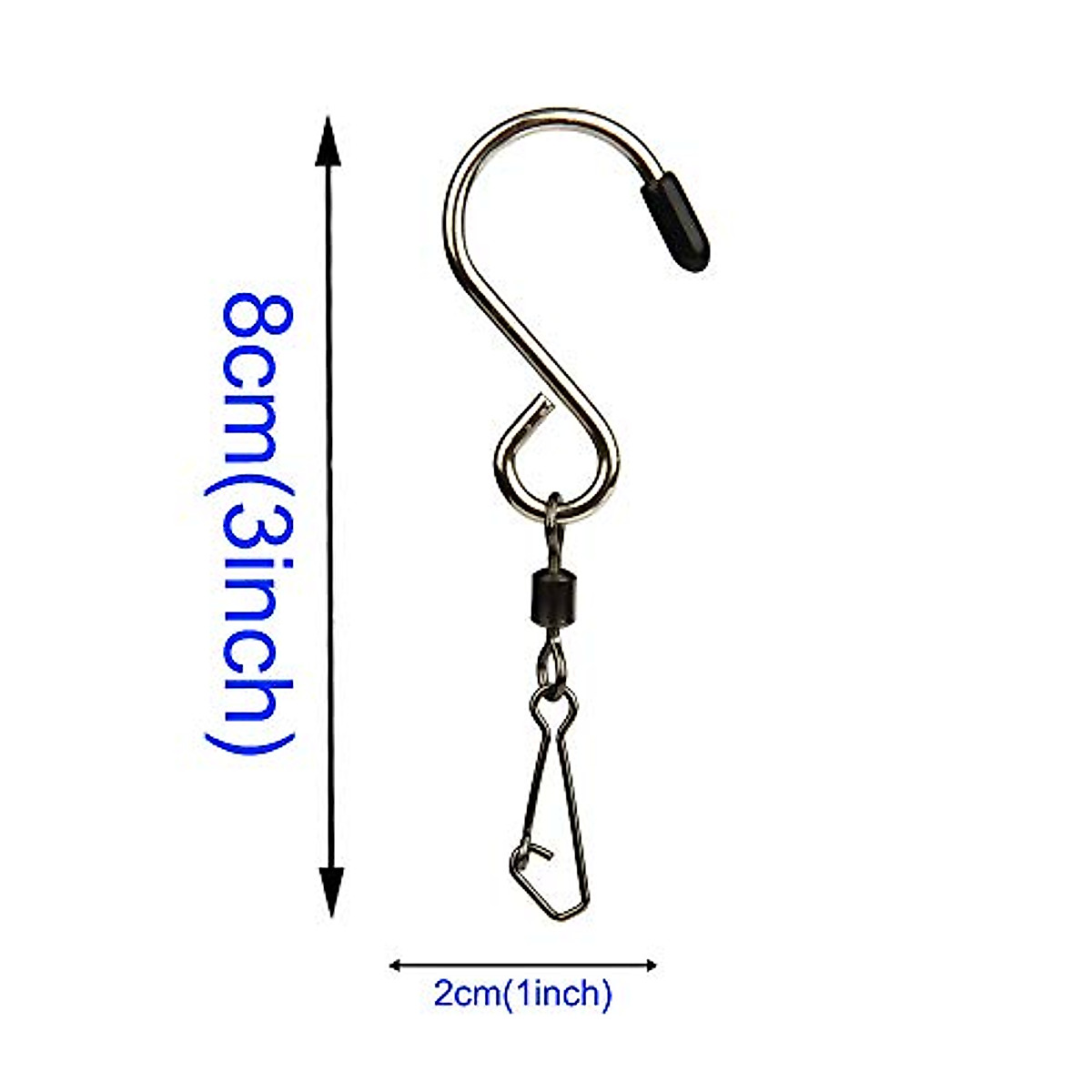 10pcs Swivel S Hooks Clips Hanging Wind Spinners for Chimes Crystal Twisters，Spinning Windsocks and Any Kites, Flower Pots, Plants, Bird Feeders, Solar Lights, Flags，Party Supply (Shook)