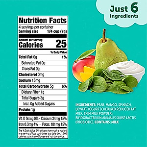 Beech-Nut Probiotic Melties Yogurt Melts, Pear Mango Spinach & Yogurt, 1oz (7 Pack), Toddler & Baby Snacks