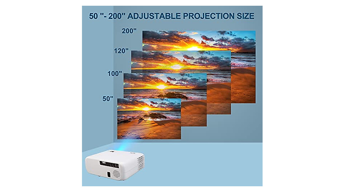 1080P Full HD Wi-Fi Bluetooth Projector - Bright Home Theater