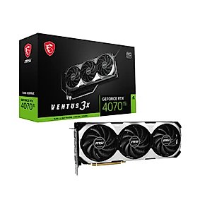 MSI Gaming GeForce RTX 4070 Ti 12GB GDRR6X 192-Bit HDMI/DP Nvlink TORX Fan 4.0 Ada Lovelace Architecture Graphics Card (RTX 4070 Ti Ventus 3X 12G OC)