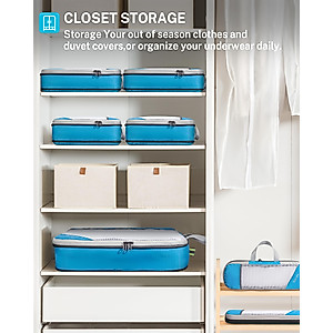 Gonex Compression Packing Cubes Mesh Organizers L+M+S+XS+Slim+Laundry Bag Blue