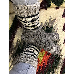 Wool socks for women, Hand Knitted Woolen Socks of natural wool, Wool socks for men, Large Sizes, Extra Thick, Bed wool socks, Winter socks, Warm socks, Cozy socks, Made In Ukraine (Men's 11-11.5)
