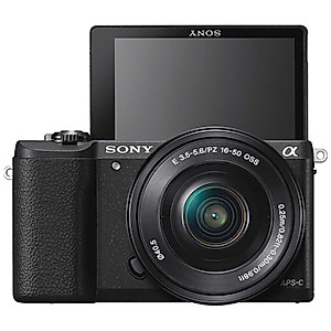 Sony Alpha a5100 Mirrorless Digital Camera with 16-50mm Lens (Black) + Sony FE PZ 16-35mm Lens + Filter Kit + Wide Angle Lens + Bag + 64GB Card + NPF-W50 Battery + More (Renewed)