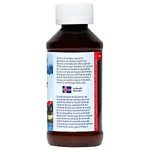 De La Cruz Cod Liver Oil Liquid - Pure Wild-Caught Icelandic Fish Oil 4 FL OZ (118 mL)