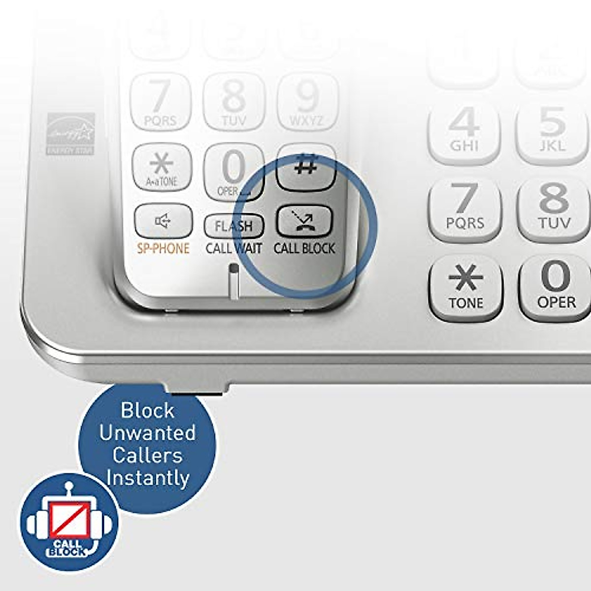 Panasonic KX-TGE484S2 DECT 6.0 4 Handset Landline Telephone Silver