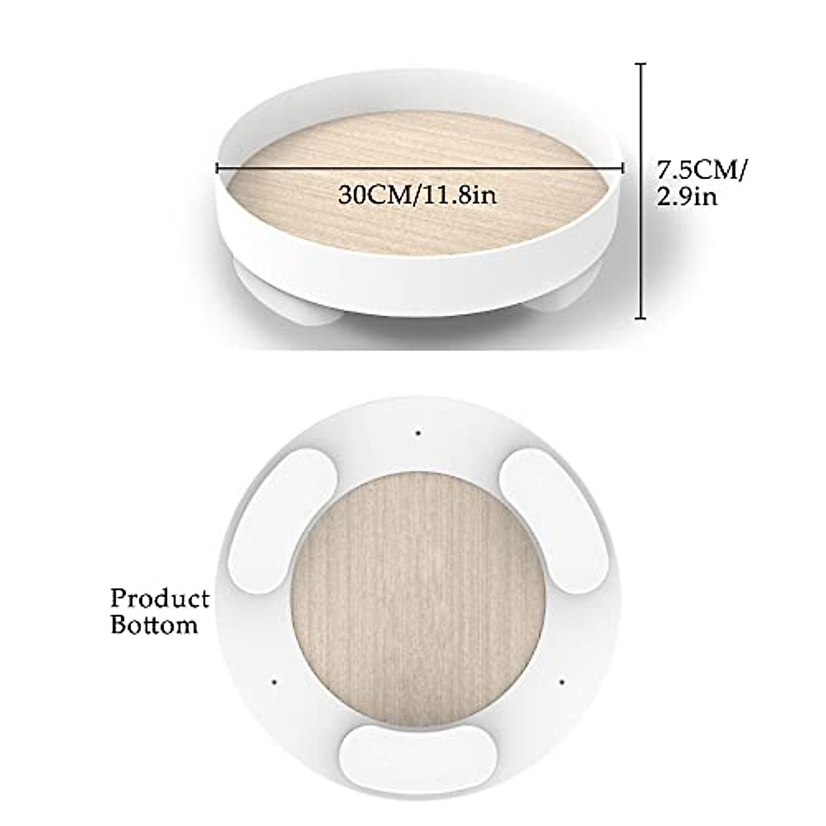 FIZZOQI Plastic Cosmetic Storage Shelf Condiment Rack Tabletop Rack Desk Round Tray Pantry Room Organizer Rack Household Restaurant Storage Rack