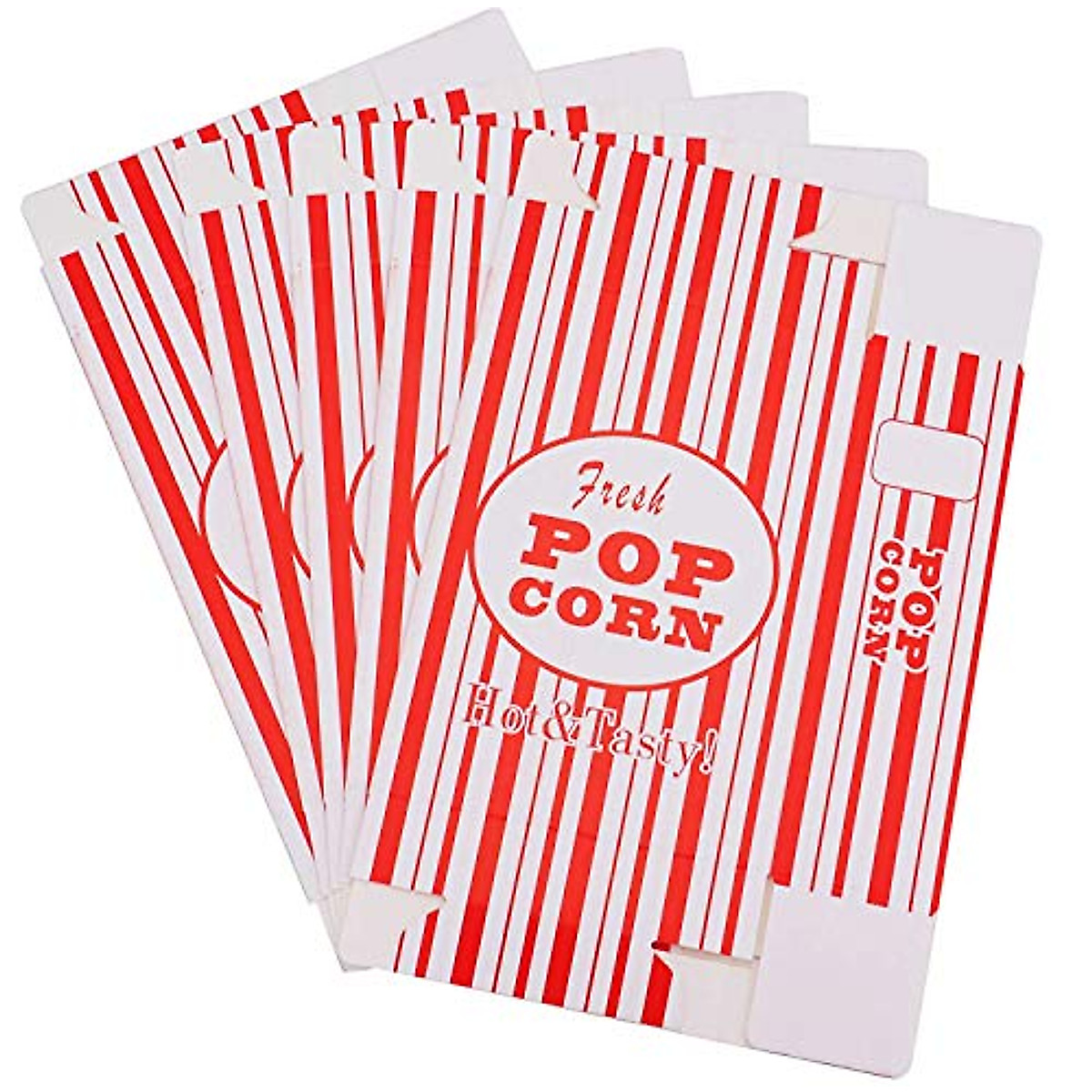 Bekith 100 Pack Paper Popcorn Boxes, Close-Top Popcorn Containers Cups Bucket for Movie Party and Theater Night